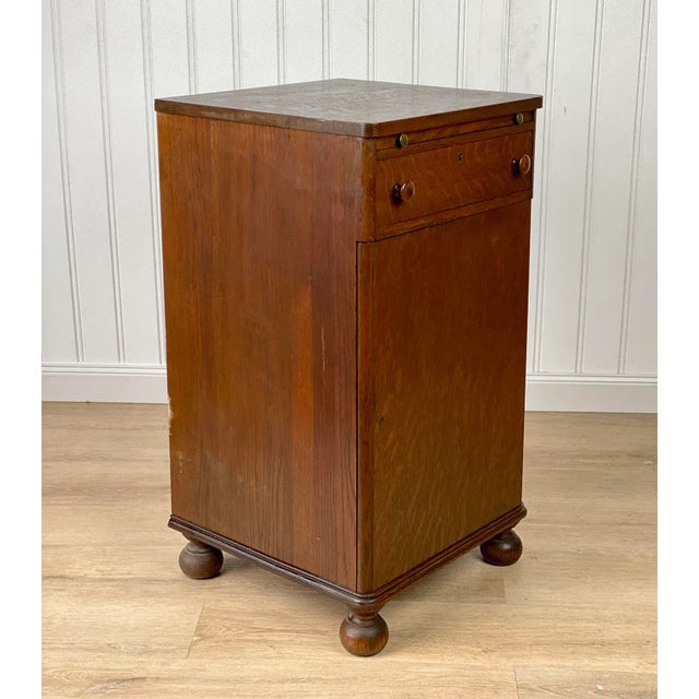 Antique Traditional Quartersawn Oak Liquor Bar Cellarette Cabinet ...