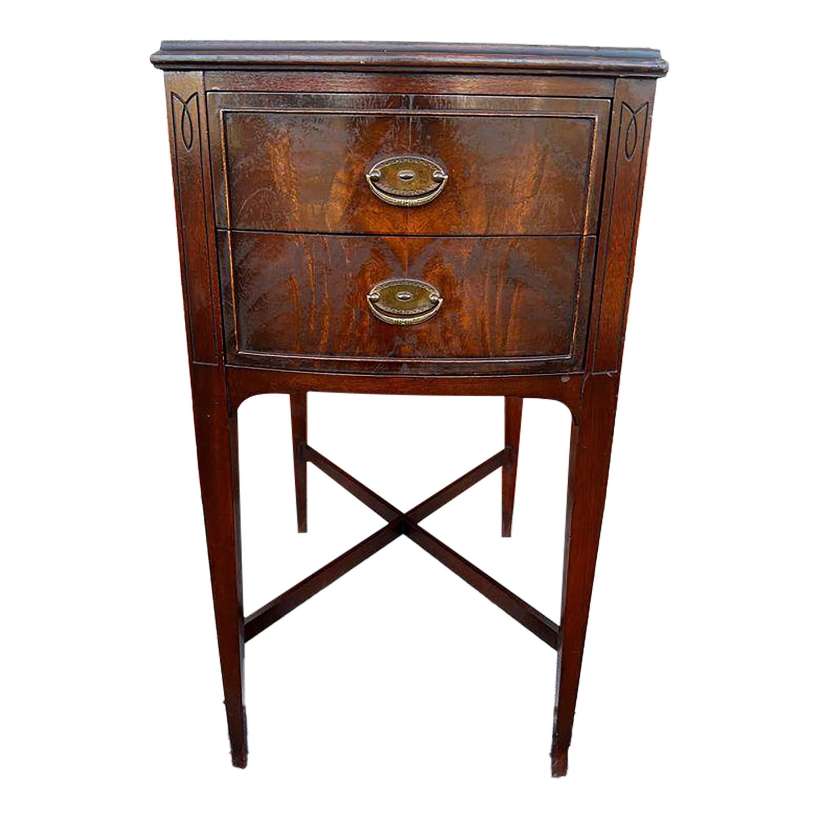 Antique Early 20th Century Federal Style Flame Mahogany Side Table With ...