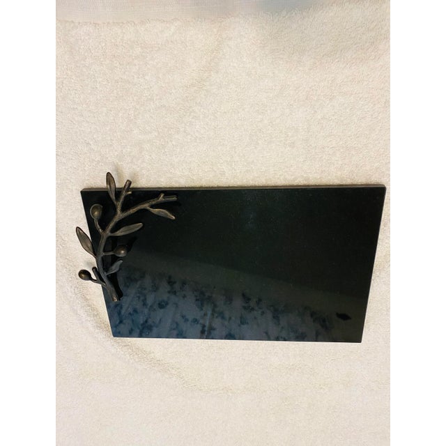 Vintage Michael Aram Modern Granite Golden Olive Branch Stand /Base ...