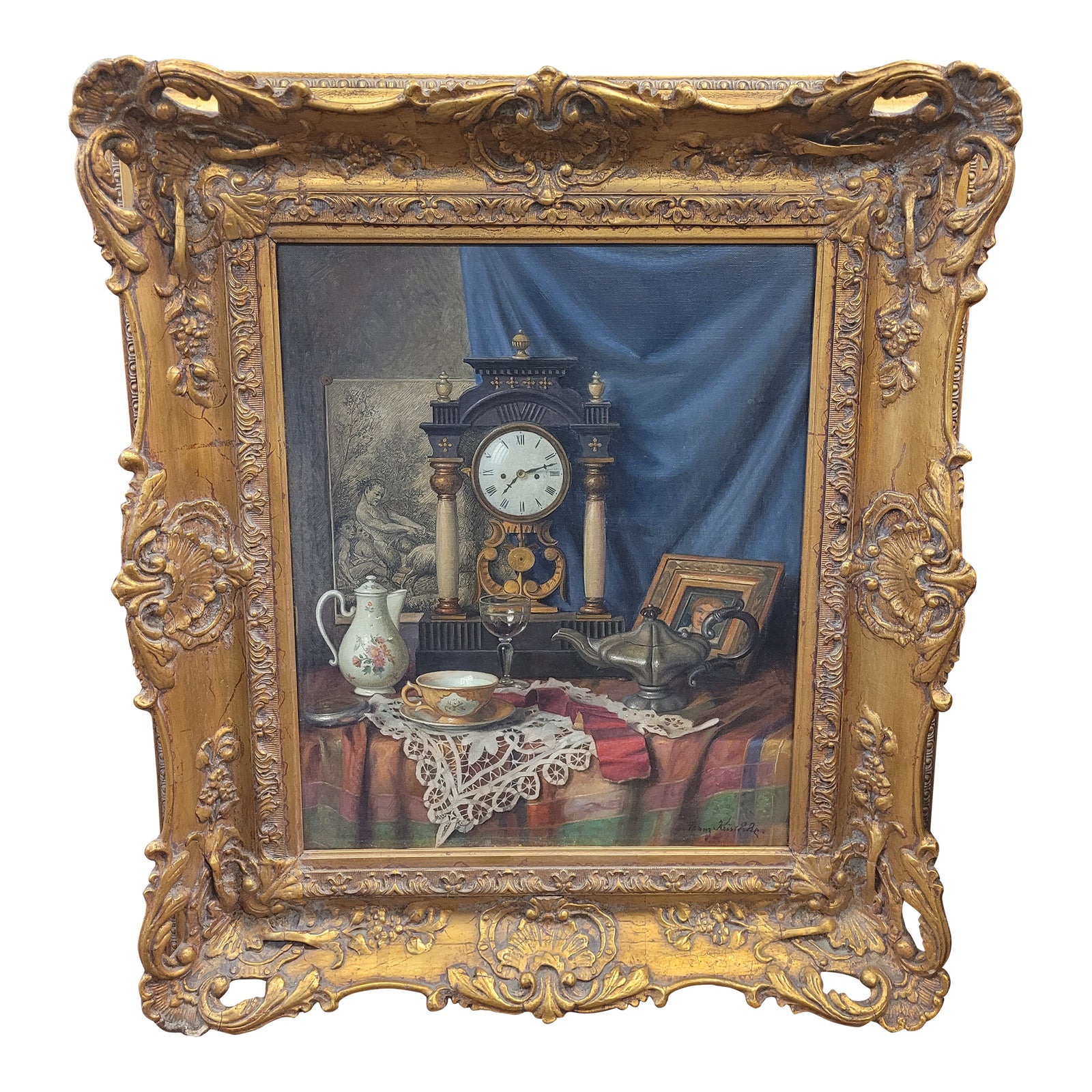 1930s Oil Painting of a Still Life, Framed | Chairish