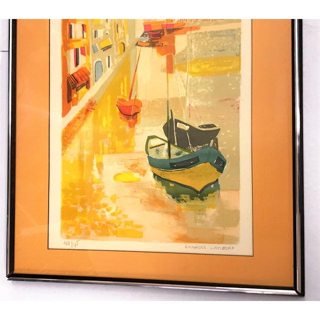 Georges Lambert Signed and Framed Lithograph 'Harbor' #168/175 | Chairish