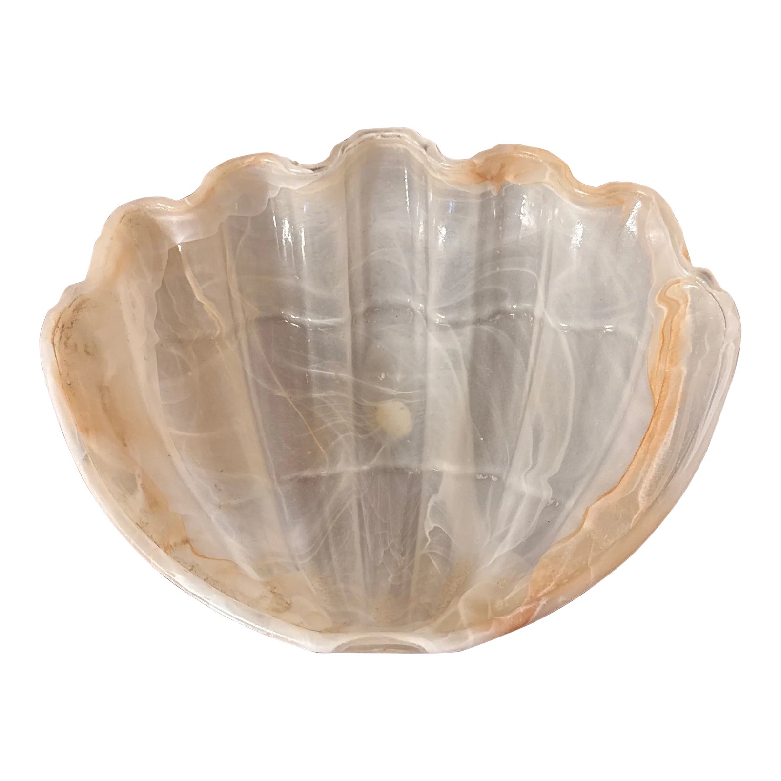 Midcentury Italian Murano Glass Clam Shell Bowl | Chairish