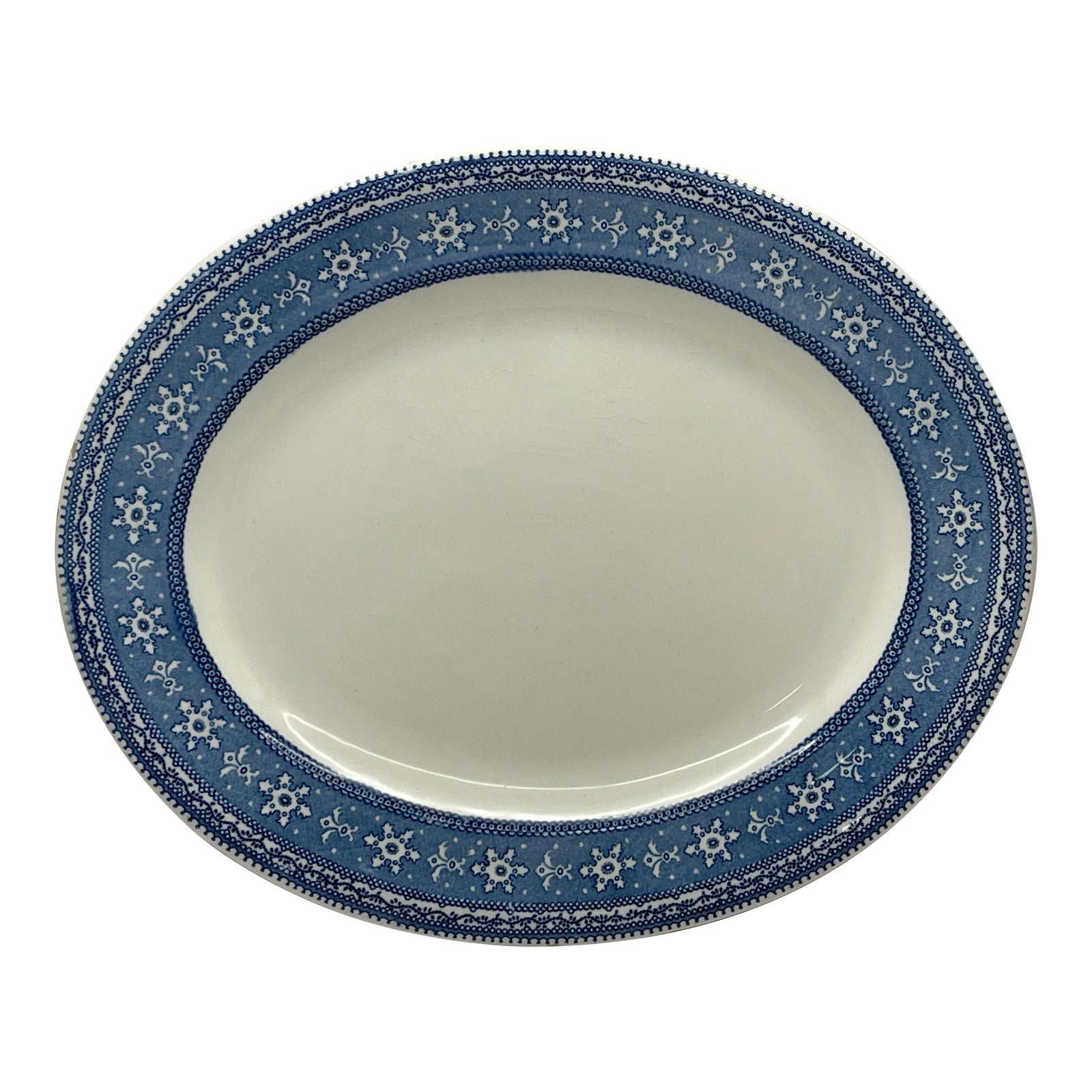 1910s “Maltese” Cetem Ware Blue & White Platter | Chairish