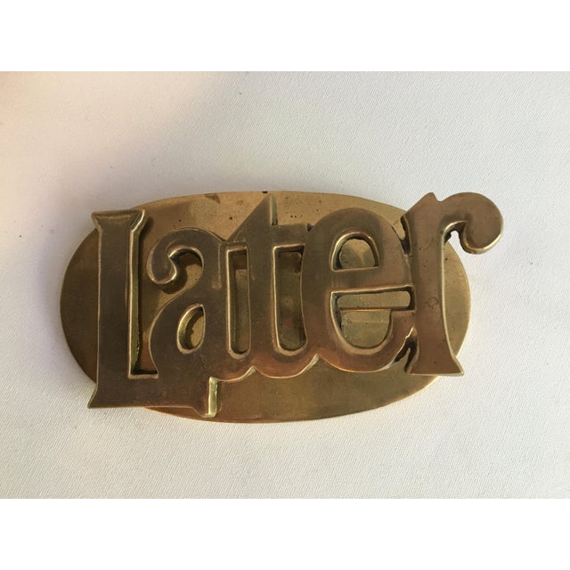 1960s Brass Letter Clips / Letter Holders, "At Once" and "Later"- Set ...