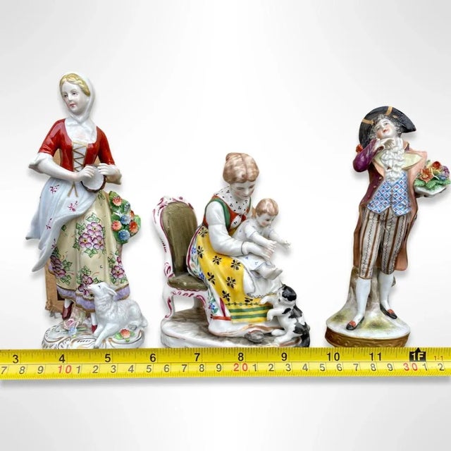Antique 19th Century German Sitzendorf Porcelain Figurines, Stamped ...