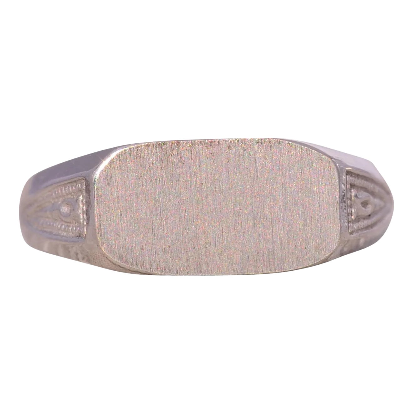 The Gone: Vintage White Gold Signet Ring | Chairish