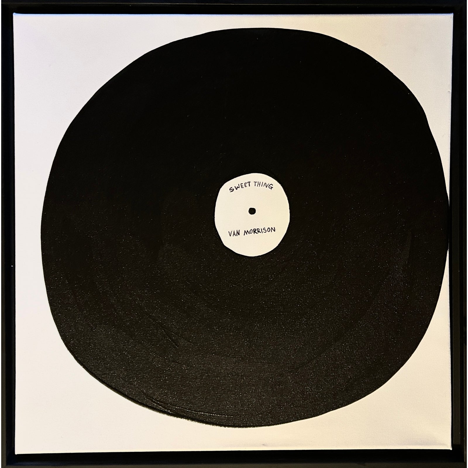 Abstract Vinyl Record Painting in Black Frame, Sweet Thing by Van ...