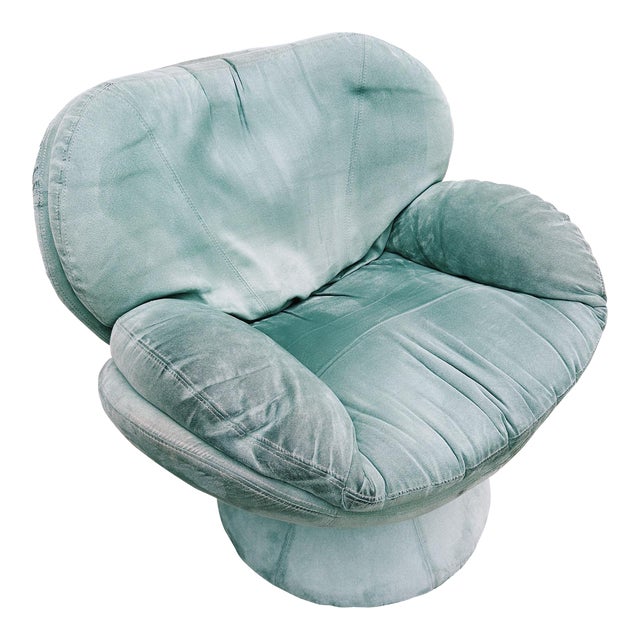 Late 20th Century Post Modern Pedestal Base Swivel Chair in Leather by ...