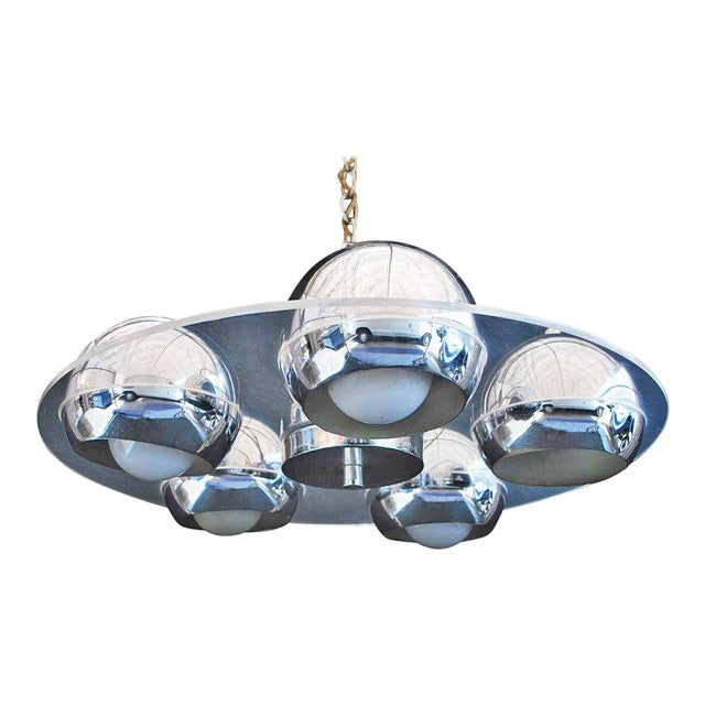 Lucite and Chrome Light | Chairish