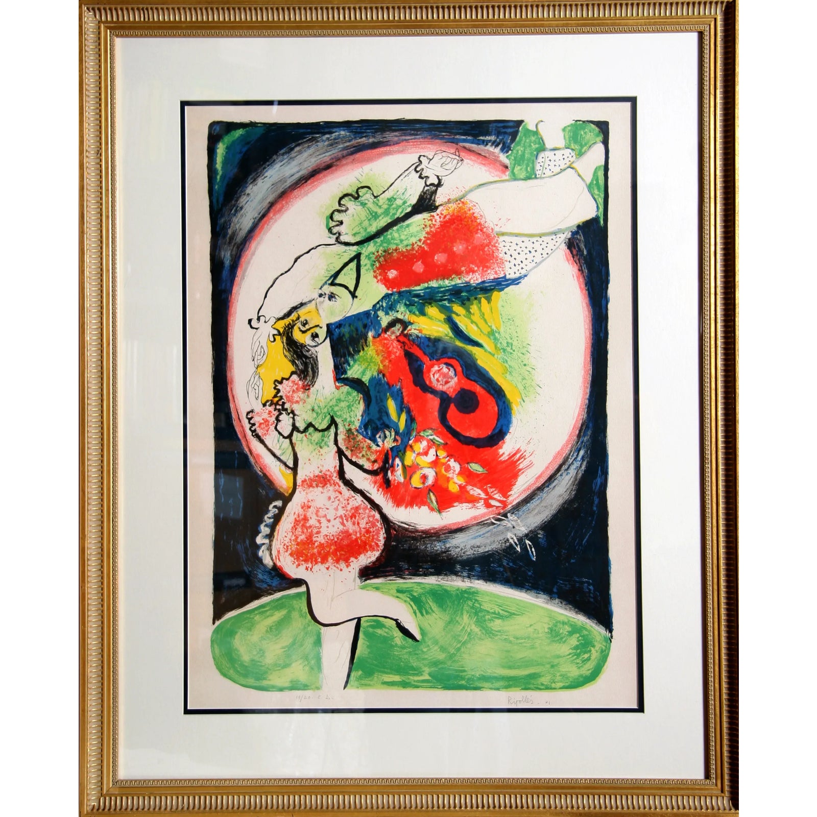 Juan Garcia Ripolles Lithograph - Kissing Couple | Chairish