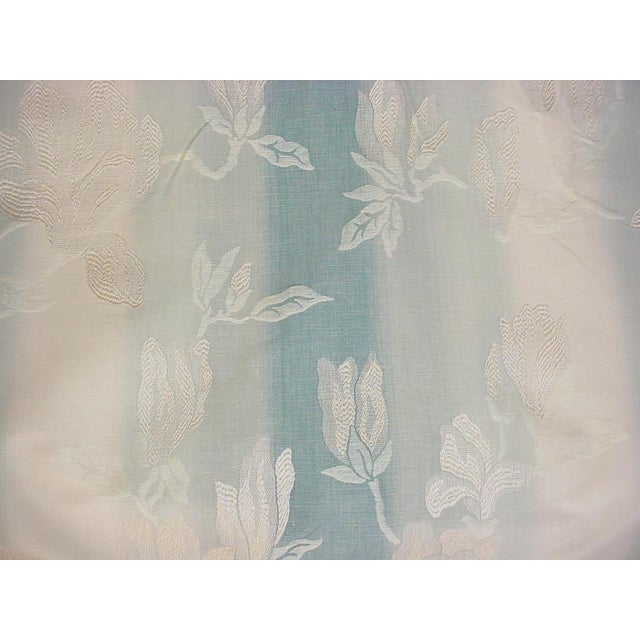 Brunschwig & Fils Magnolia Aqua Floral Damask Upholstery Fabric - 14-3/ ...