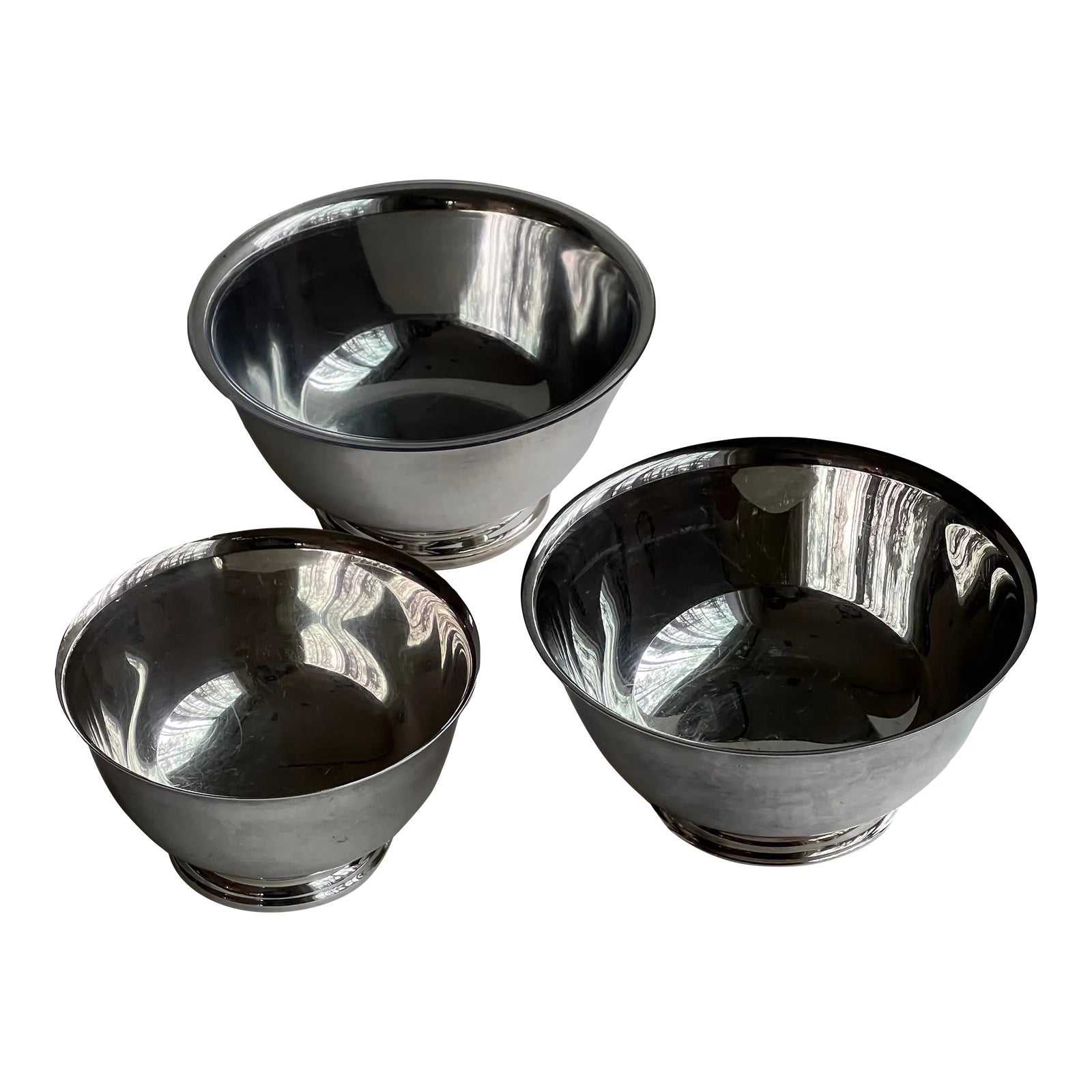 Vintage Paul Revere Silver-Plate Bowls-3 | Chairish