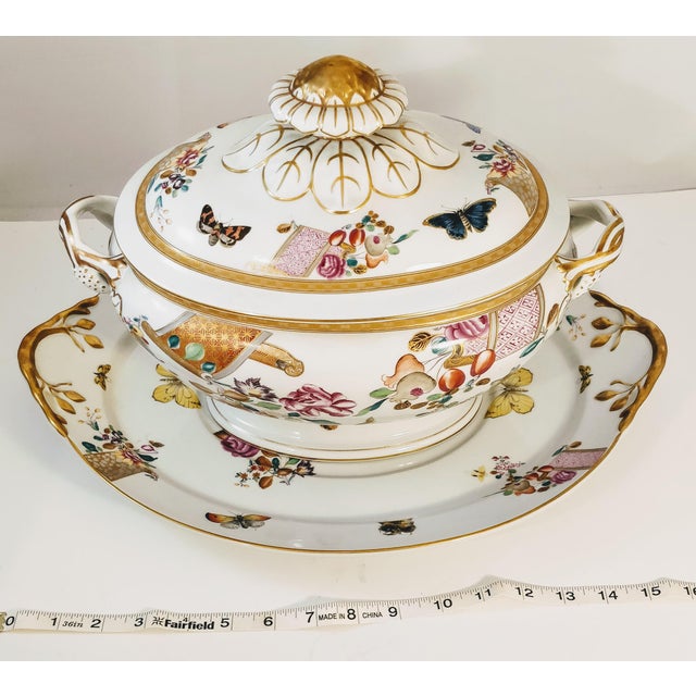 Vintage Mottahedah Lowestoff Rose Tureen With Under Plate | Chairish