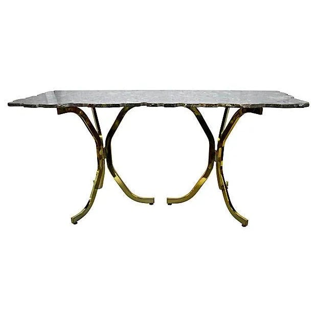 Granite Slab Top Console | Chairish