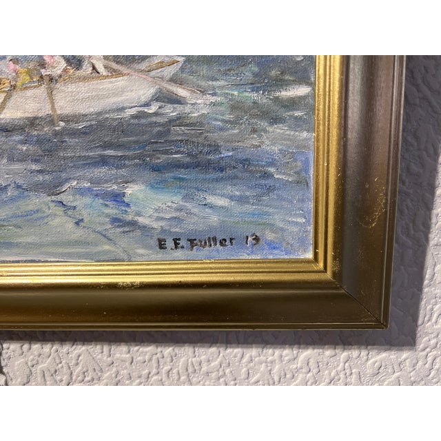 Artist e.f. Fuller Original Painting on Canvas, Seascape, Sailboat ...