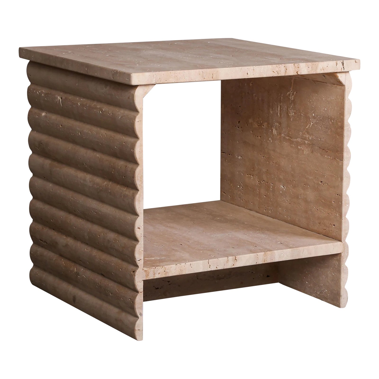 Rayures Travertine Nightstand | Chairish