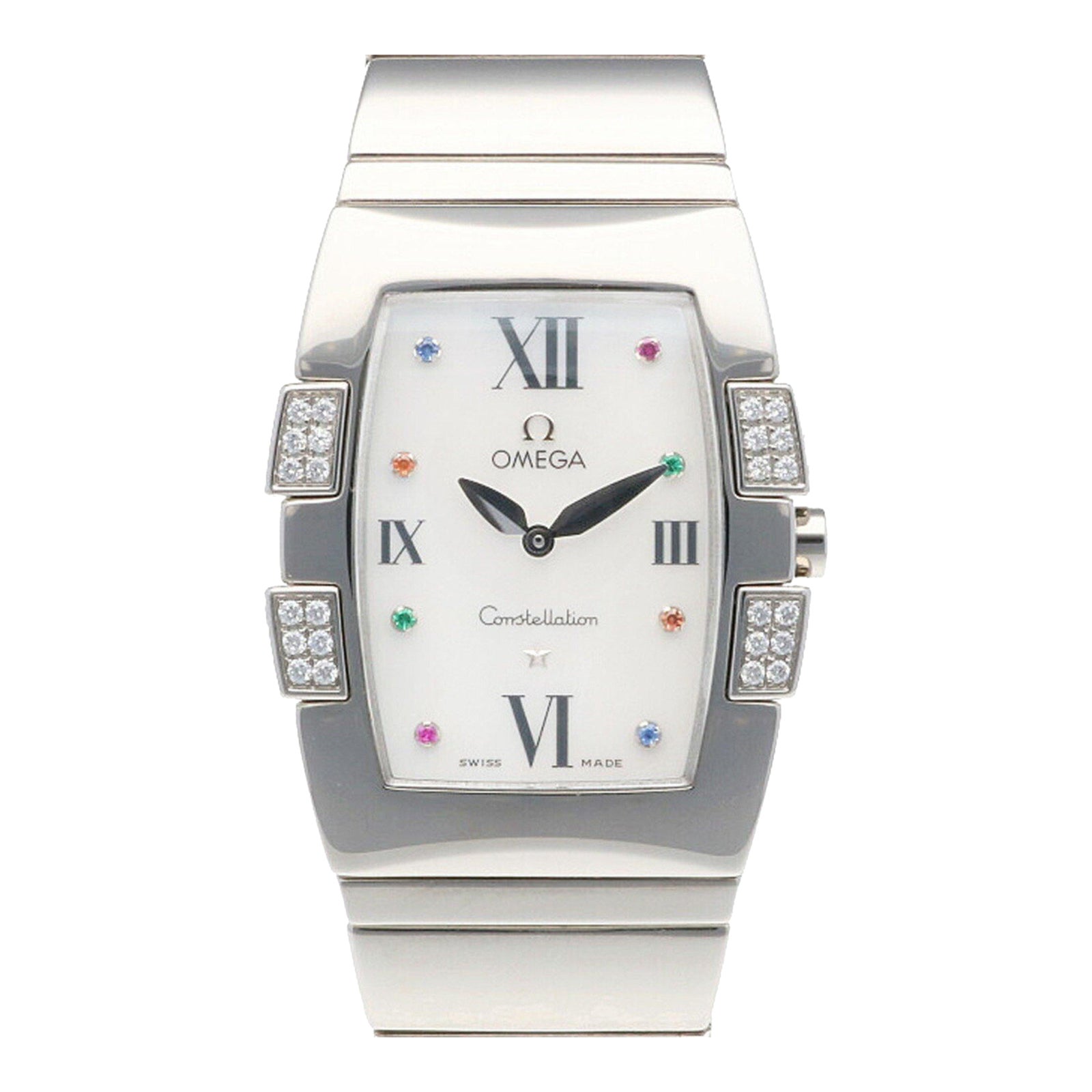 Omega Constellation Quadrella Watch Stainless Steel 1586.79.00 Ladies ...