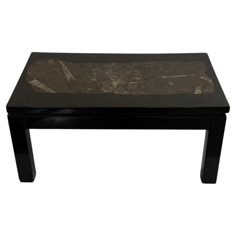 Mid-Century Fossilized Stone Rectangular Coffee Table attributed to ...