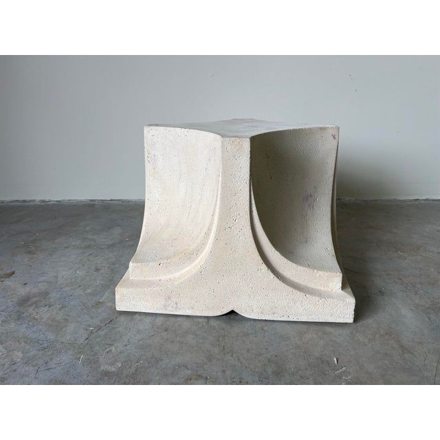 80' S Postmodern Sculptural Plaster Coffee Table W/ Glass Top | Chairish