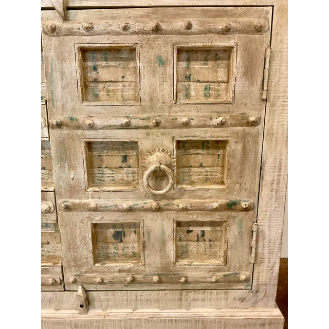 Rustic Cream Finished Four Door Sideboard | Chairish