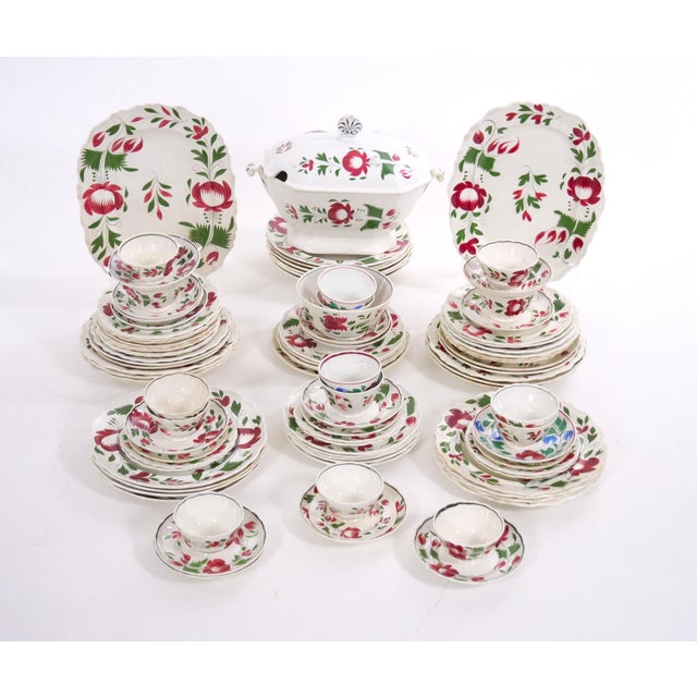 Beautiful American Adams Rose Ironstone Dinnerware Set | Chairish