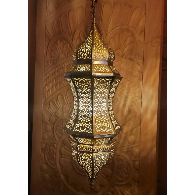 Early 21st Century Moroccan Copper Ceiling Lamp Lantern, Taarija Style ...
