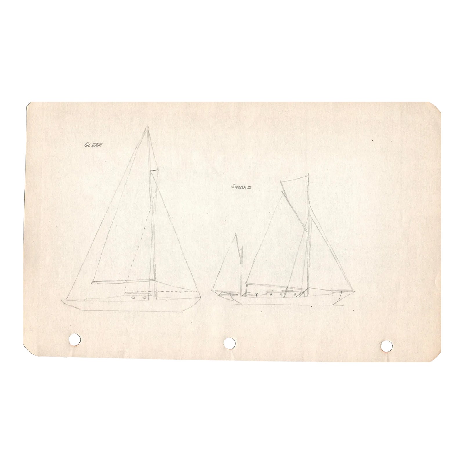 1940s Maine Marine Architectural Drawing on Paper | Chairish