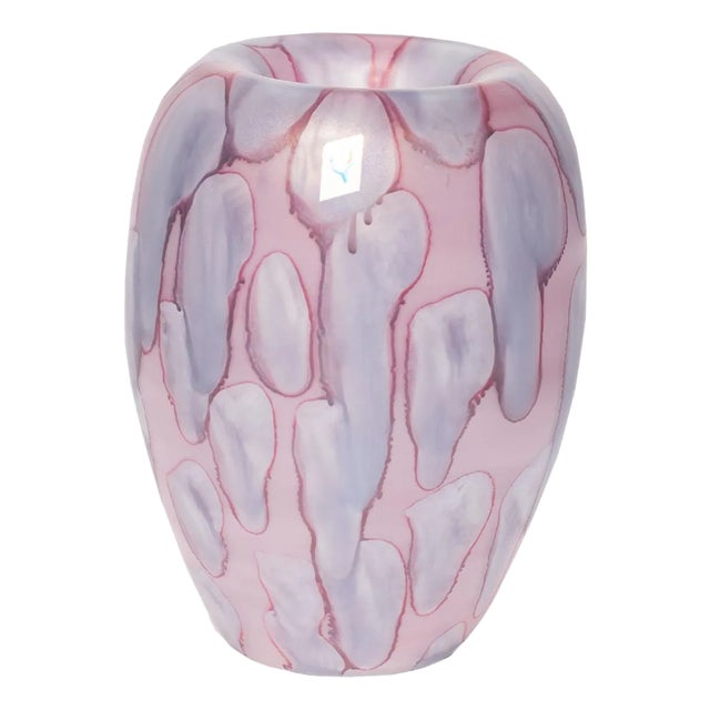 Gallo Glass Pink and Purple Satin Glass Vase | Chairish