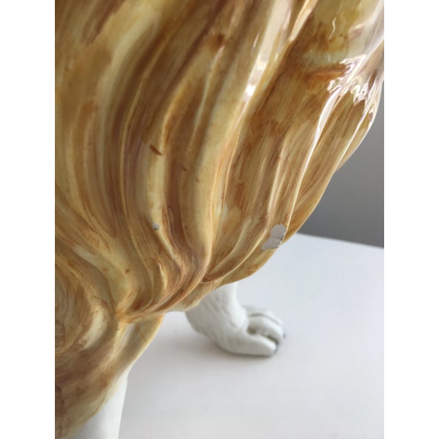 Italian Ceramic Collie Dog Lassie Statue | Chairish