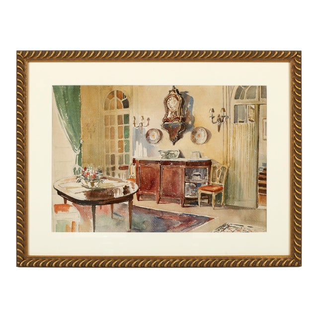 Watercolor Interior Painting | Chairish