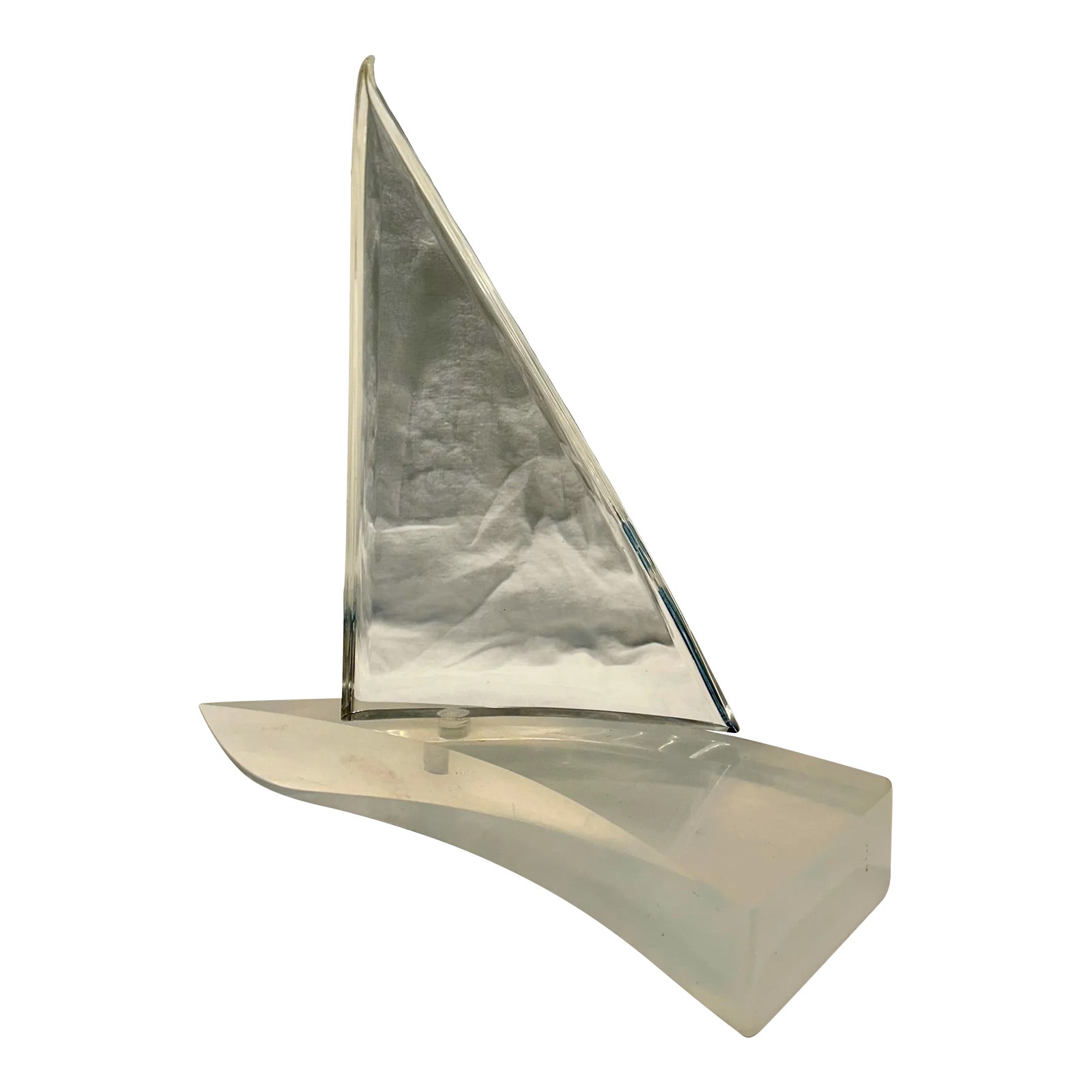 Mid Century Modern Lucite Sailbot With Pivoting Sail | Chairish