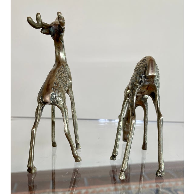Vintage Brass Deer - a Pair | Chairish
