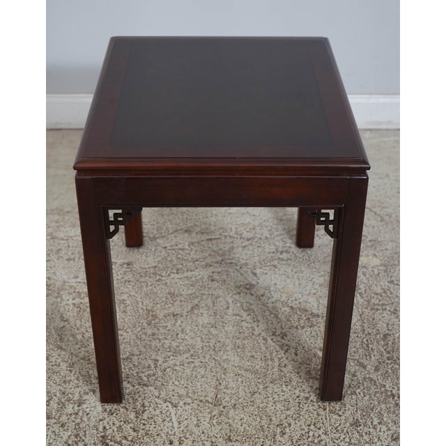 Pair Drexel Chippendale Mahogany Lamp Tables | Chairish