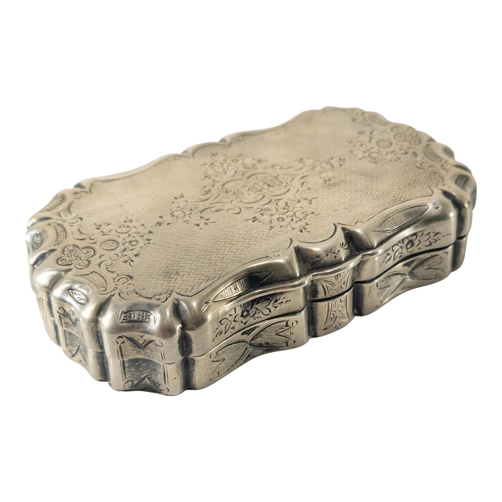 19th Century French .800 Silver Snuff Box by Guichard | Chairish