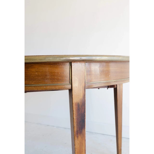 19th C. French Demilune Table With Brass Details | Chairish