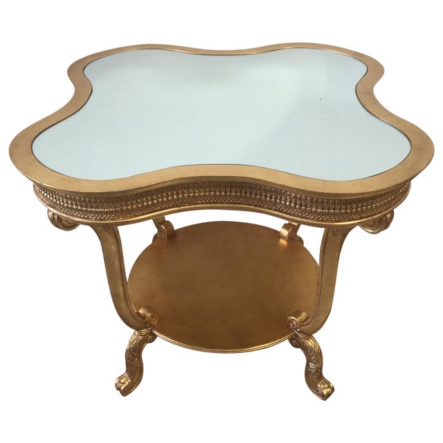 Gold Leaf Entry Table | Chairish