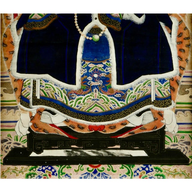 Pair of Chinese Ancestral Portraits in Faux Bamboo Frames | Chairish