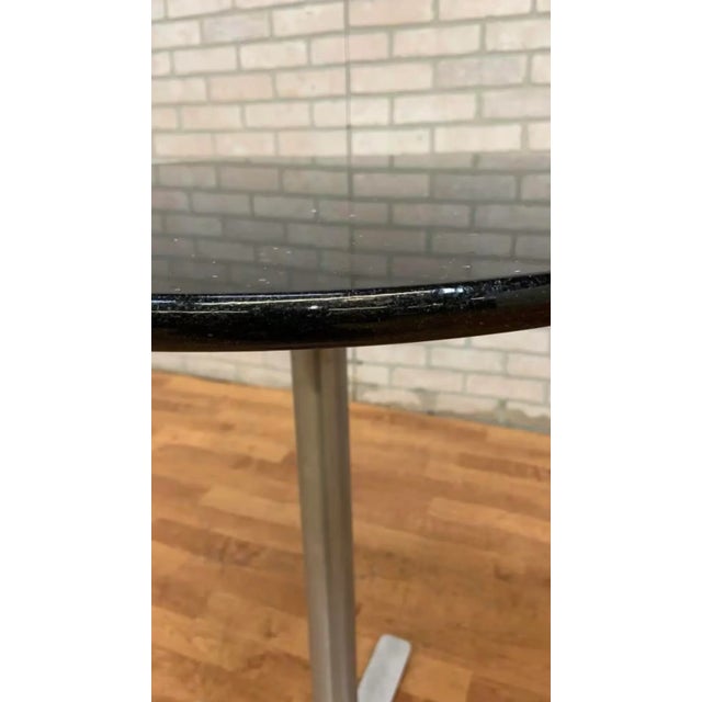 1990s Vintage Round Granite Top Bistro Side Tables - Pair | Chairish