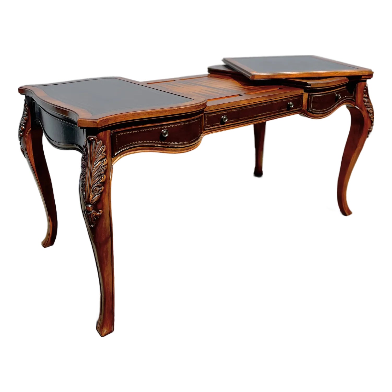 Vintage Desk and Game Table With Backgammon and Chess Reversible ...