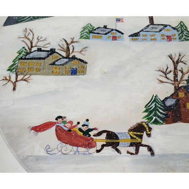Vintage Artist Painted & Polychromed Modern Whimsical Christmas Bar ...