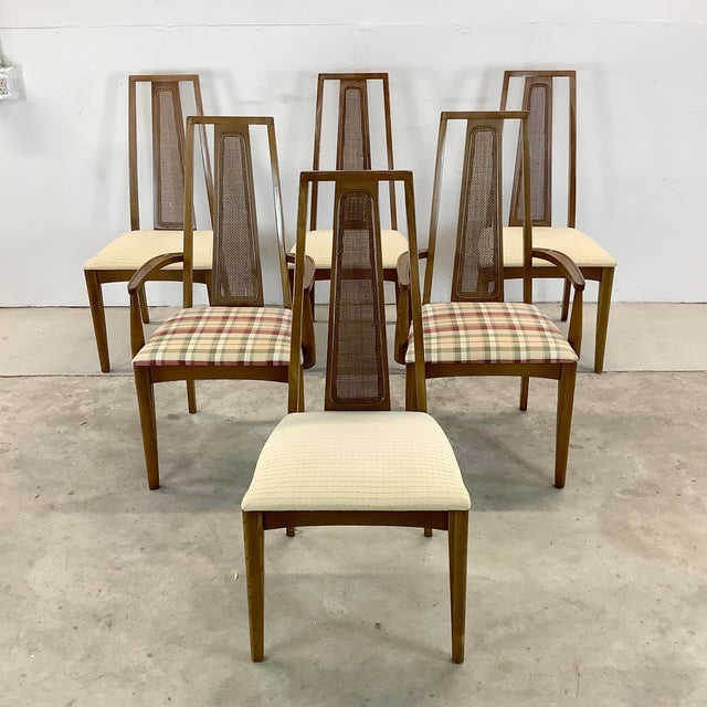 Mid-Century Modern Cane Back Dining Chairs (Set of Six) | Chairish