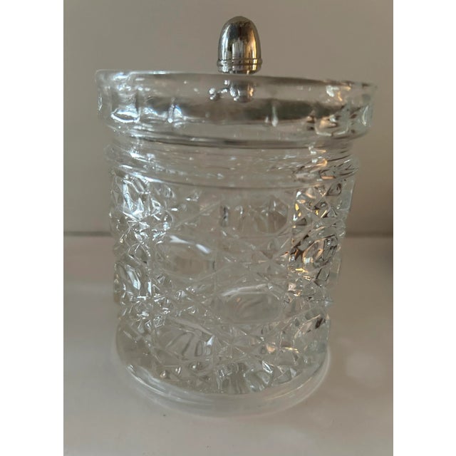 1950s Double Round Crystal Condiment Jars With Silverplate Caddy, Made ...