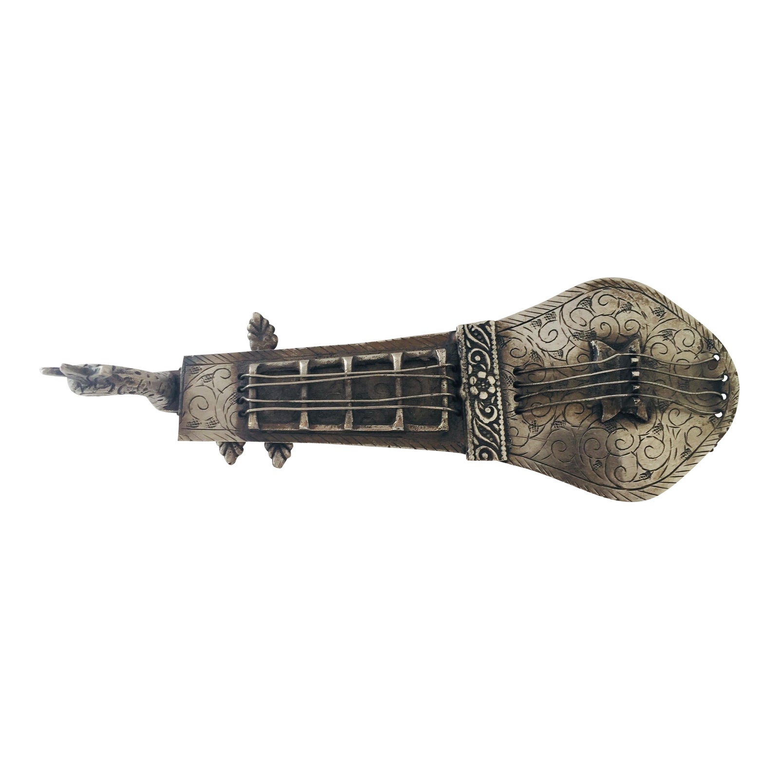 Asian Peacock and Veena Form Opium Pipe Holder Box | Chairish