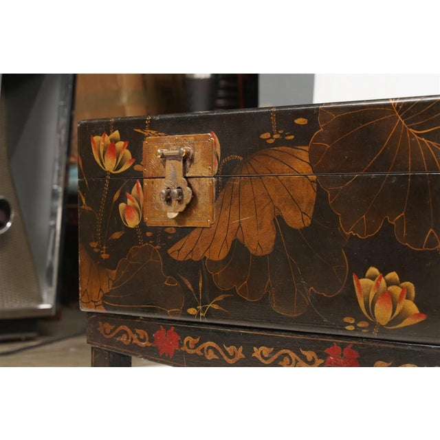 Antique Early 20th Century Chinese Hand Painted Wood Trunk on Stand ...