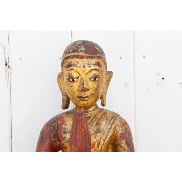 Burmese Sariputra Gilded Monk | Chairish