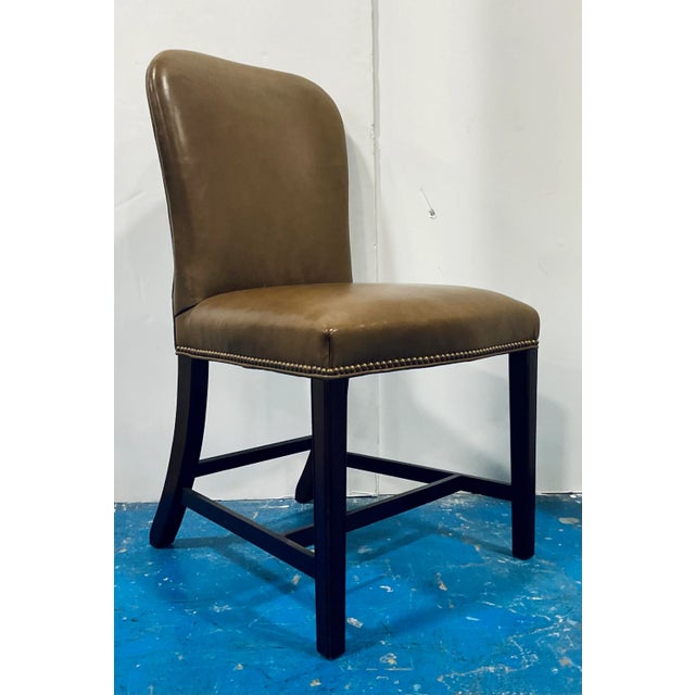 Hickory Chair Urban Night Camel Brown Leather Dining Chairs Pair | Chairish