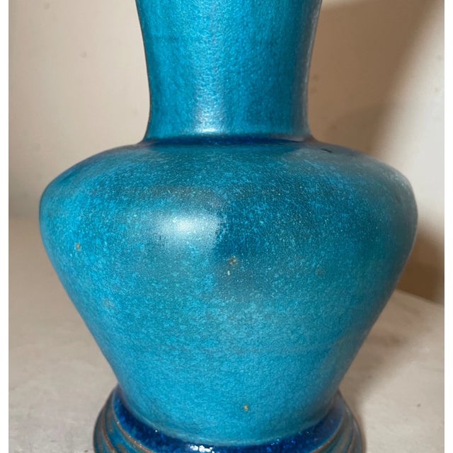 Rare Vintage Handmade Neil Patterson Bright Baby Blue Glaze Pinched ...