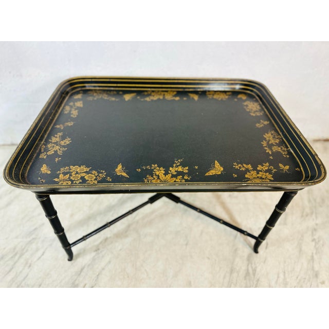 Vintage 2 Piece Tray Table | Chairish