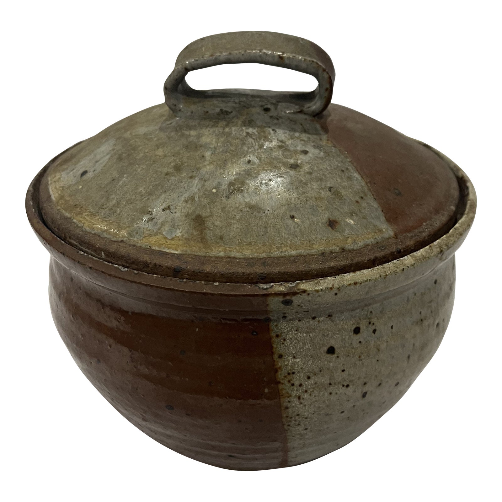 Vintage 1960s Handmade Pottery Container /Bowl With Lid | Chairish