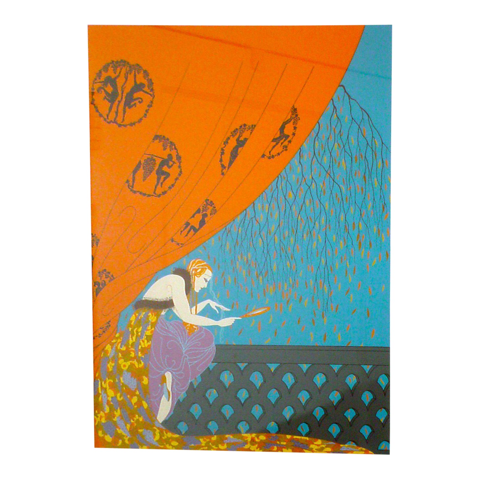 1970s Erté, "Fall", Art Deco Screenprint | Chairish